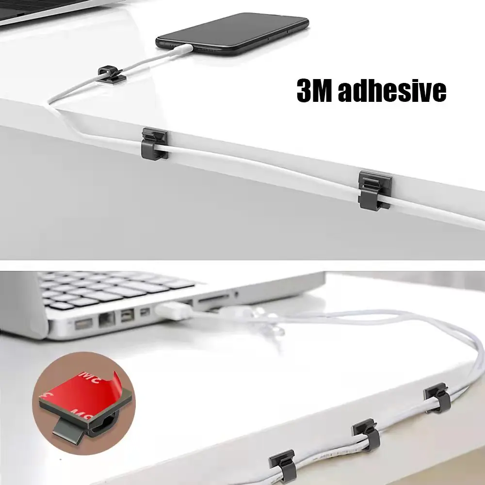 Strong Self-Adhesive Cable Management Clips Plastic Wire Cable ...
