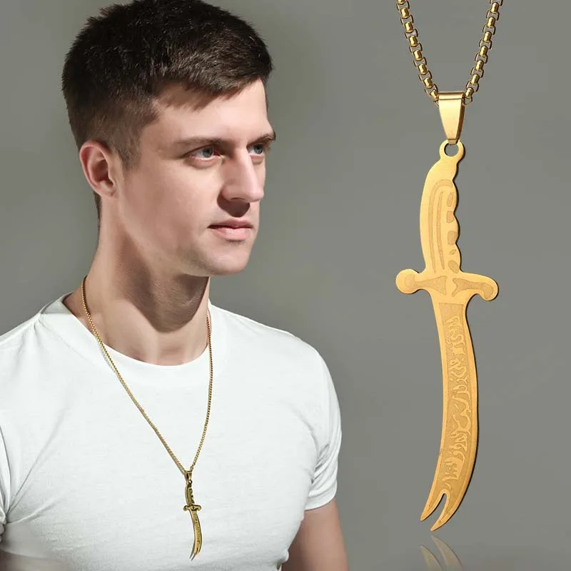 Custom Dagger Islamic Muslim Arabic Calligraphy Pendants