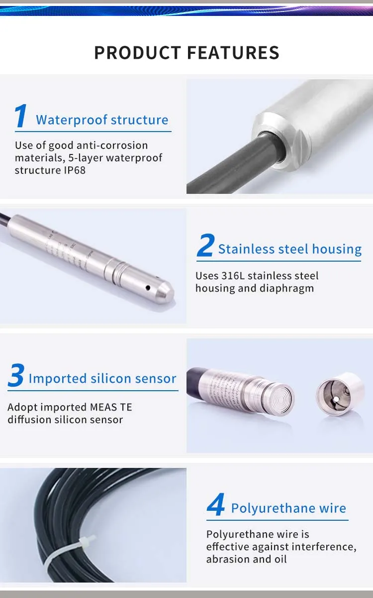 Submersible Diesel Level Sensor Voltage Output Rs485 Submersible Oil ...
