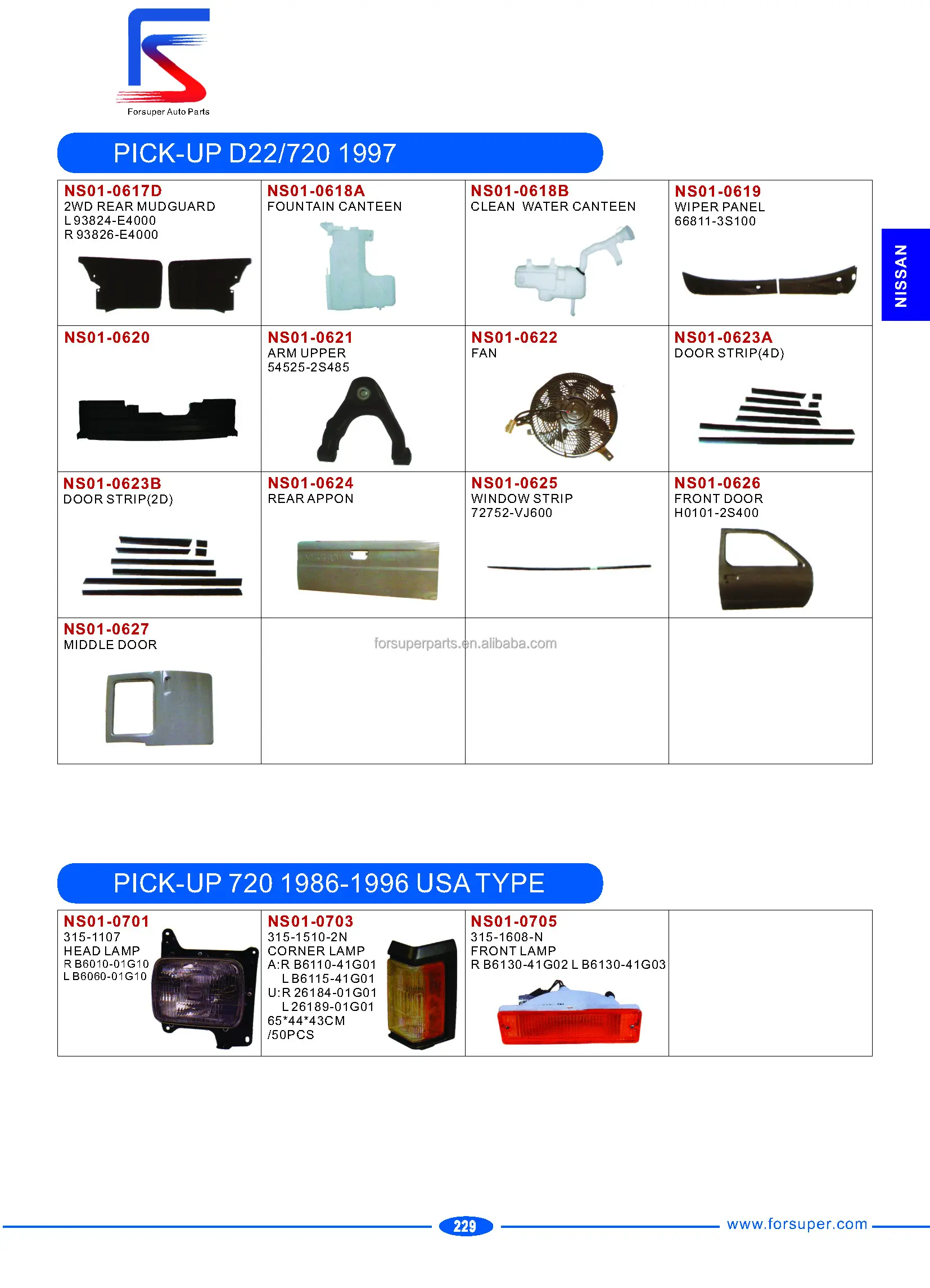 Rear Bumper for NISSAN PICK up D22 720 1997 - High Quality