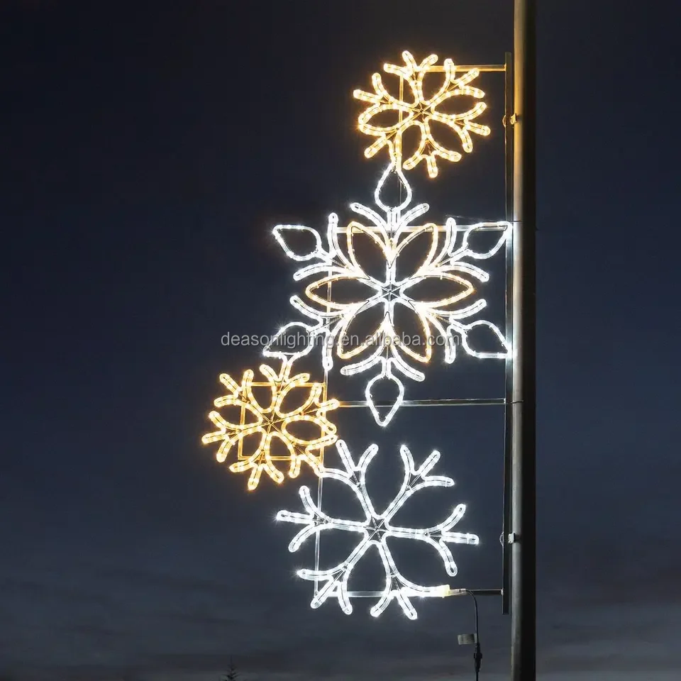 Outdoor Pole Mounted Led Snowflake Motif Lights - Buy Pole Christmas ...