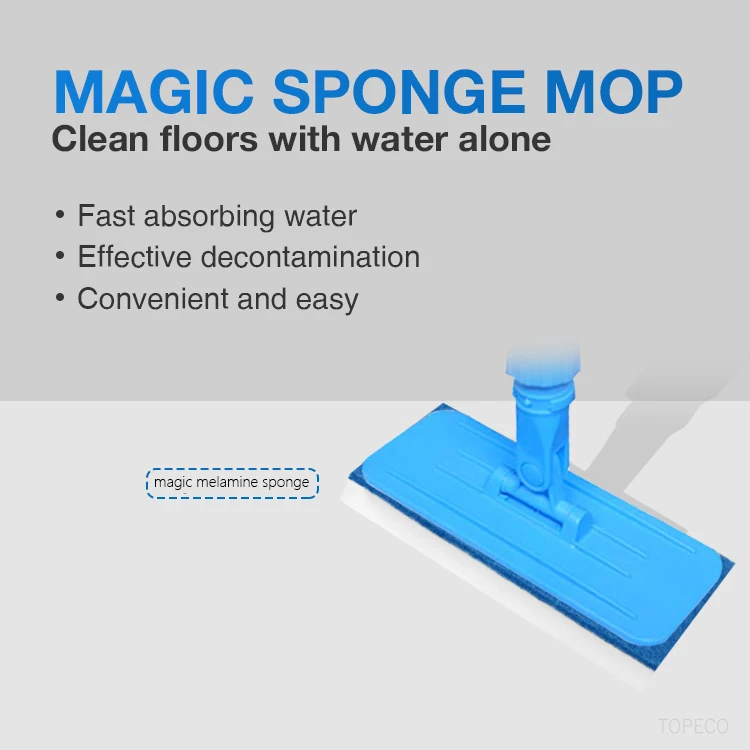 Topeco Sponge Floor Mop Flat Heads For Cleaning Pad Magic Scouring Pad ...