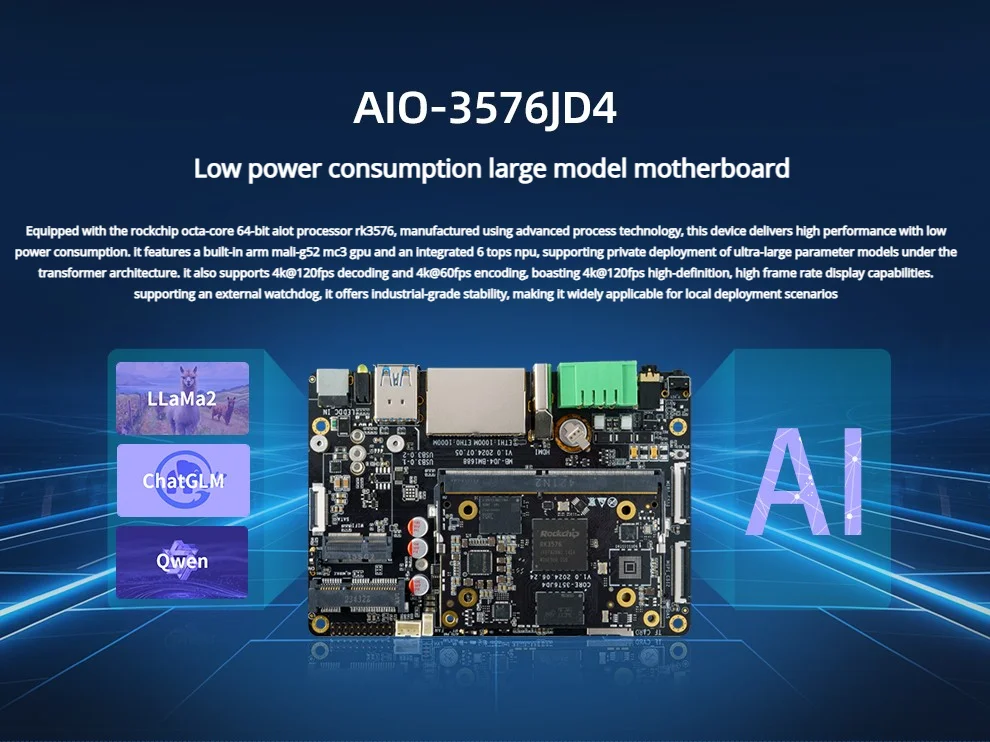 Chipboard Aio-3576jd4 Aiot Core Board With Rockchip Rk3576 6 Tops Npu ...