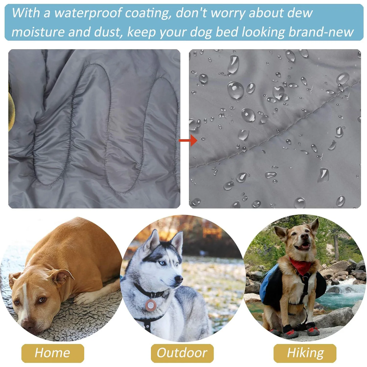 Portable Dog Bed With Storage Bag,Waterproof Warm Travel Dog Pet ...