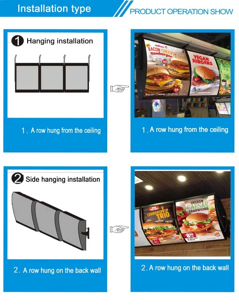 Double Side LED Menu Board Light Box - KFC Style