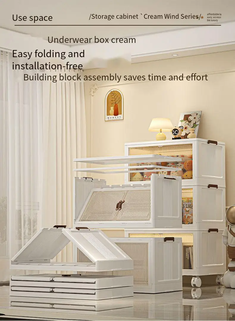 Rmier Multi Functional Folding Storage Cabinet - Perfect for Living Room