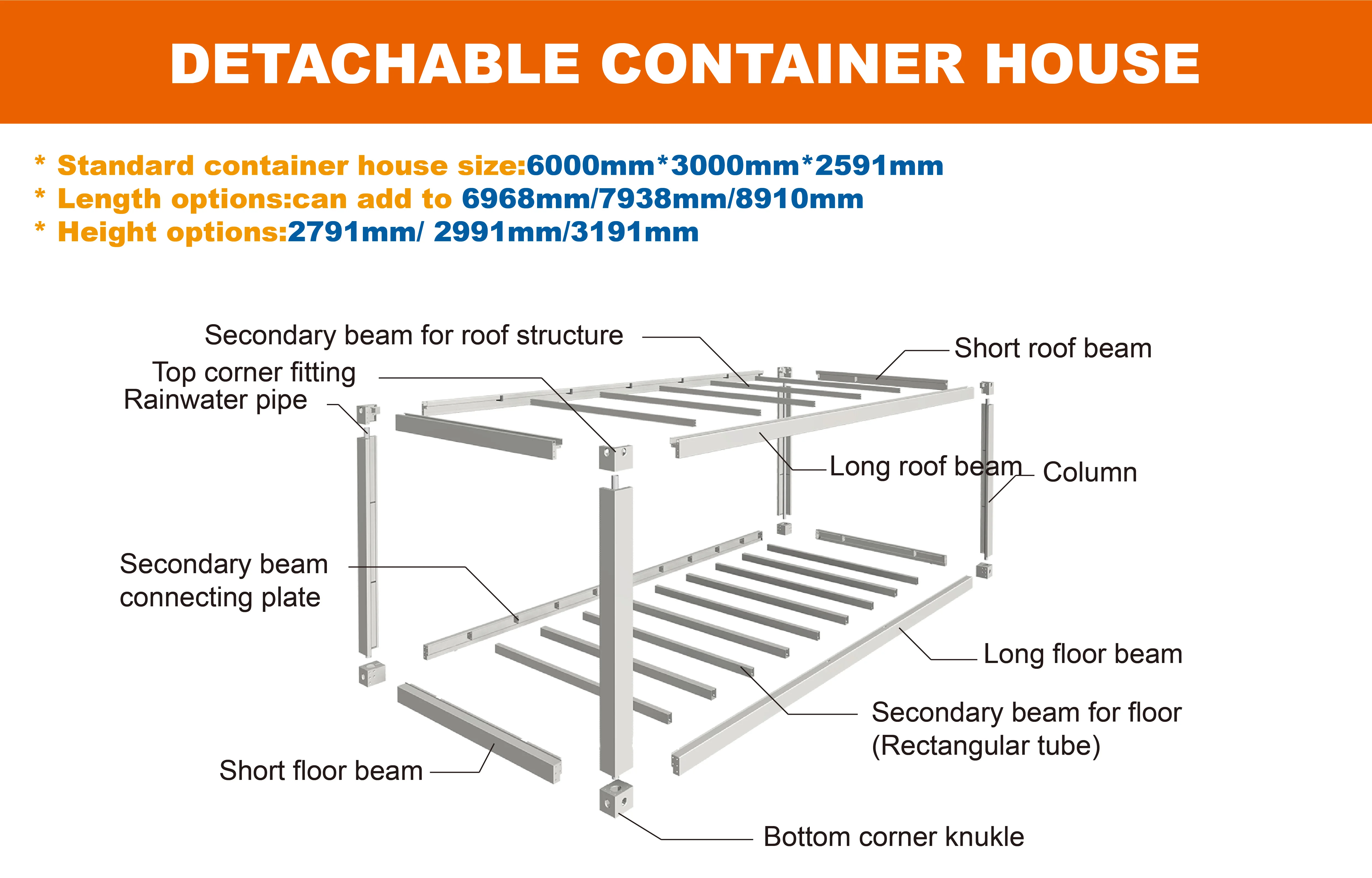 CTR-DA Detachable Fast Build Modular 20ft Container Office Camp Prefab ...