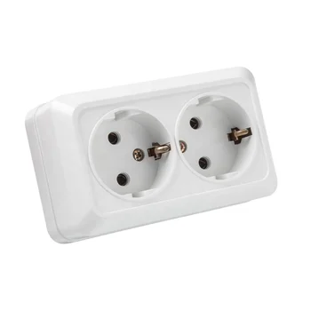 Yw--1812 Double Socket With Grounding Surface Type 2 Gang Schuko ...