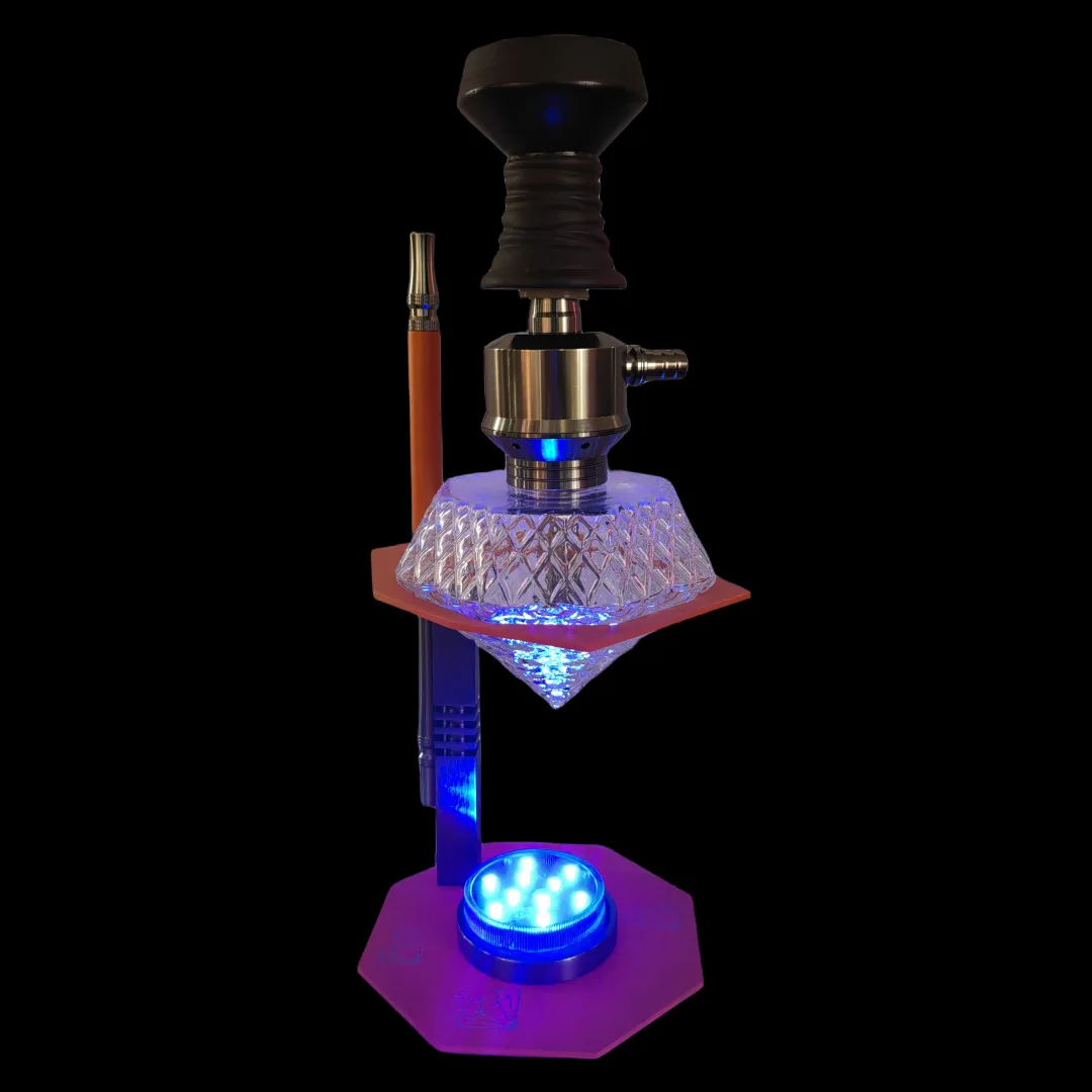 2024 New Design Diamond Hookah Aluminum Alloy Shisha Set With Led Light ...