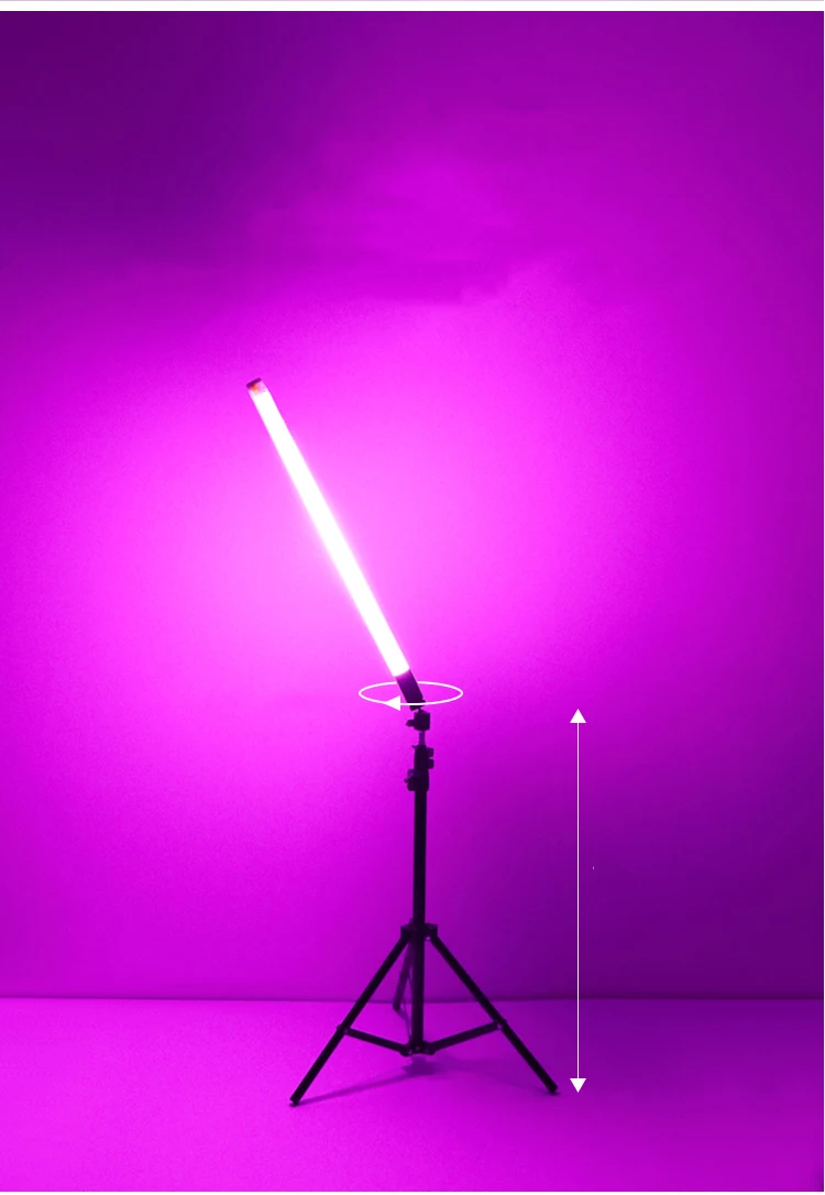 RGB Handheld Rechargeable LED Tube Lamp 30/60/120cm Colorful RC Control ...