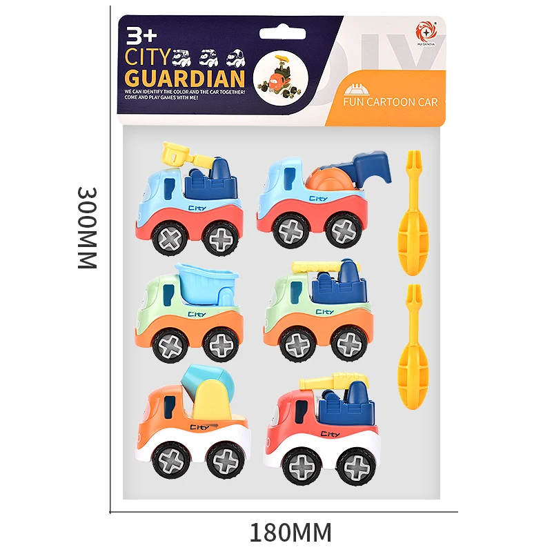 6-piece Kids Disassembly And Assembly Cartoon Engineering Car Building ...