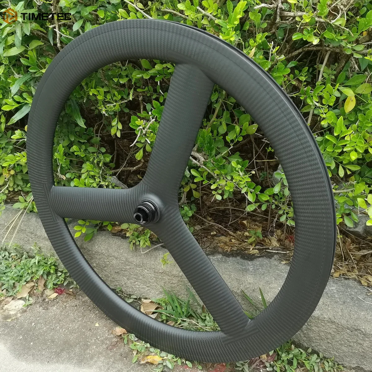 700C Tri Spoke Carbon Road Wheels Disc Brake Centerlock 6 Bolts 58MM ...