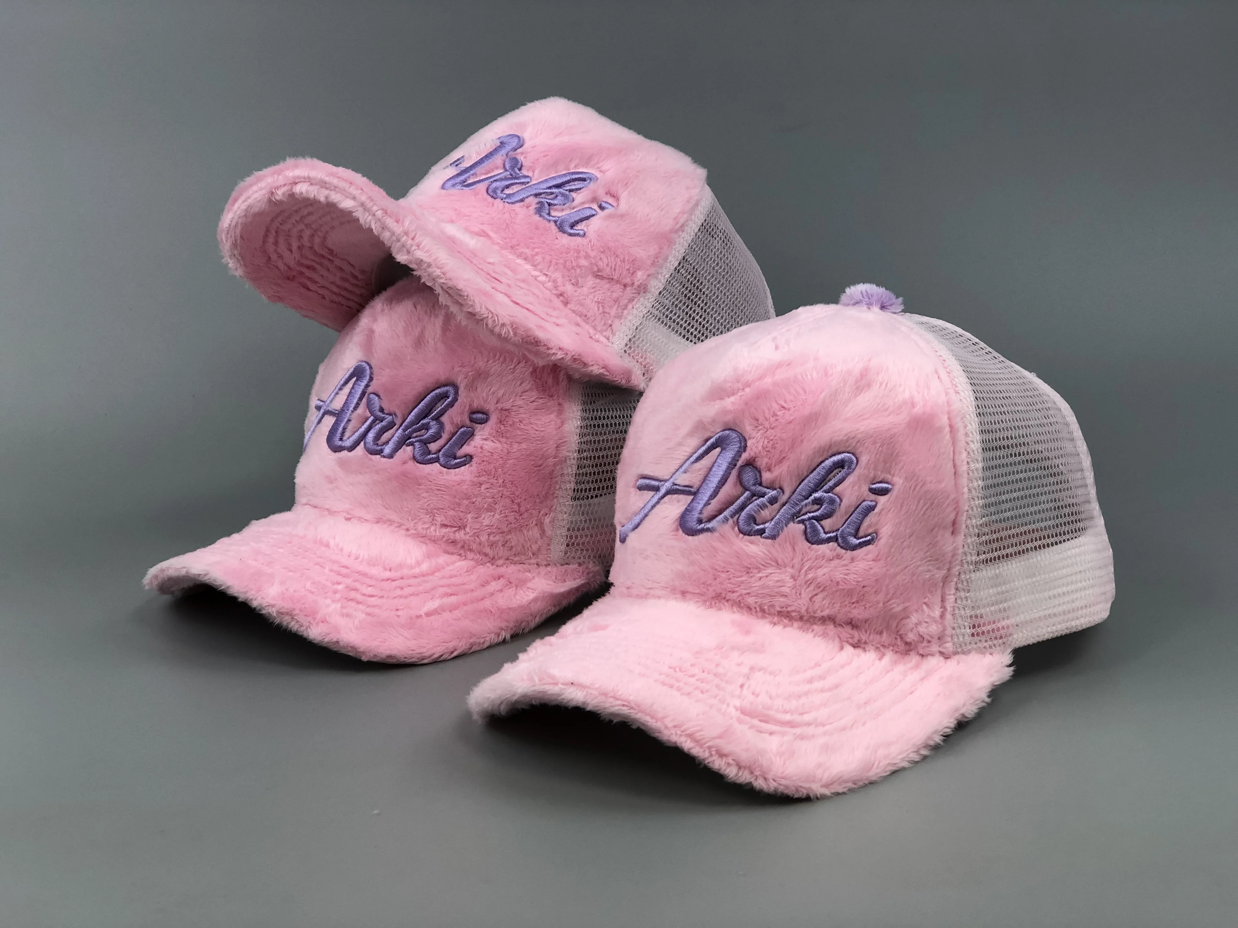 Blank Caps for Embroidery - 5 Panel Custom Fuzzy Velvet Hats
