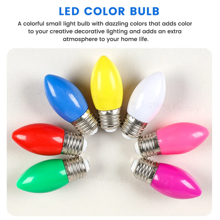 Plastic Led Candle Light Red Green Blue Yellow Color Light Bulb For ...