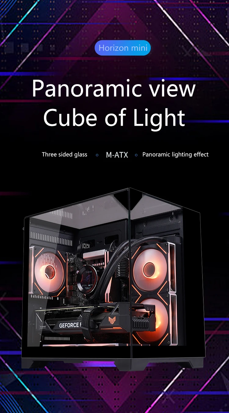 M-ATX Water-Cooled Desktop Host Gaming Chassis Three-Sided Tempered ...