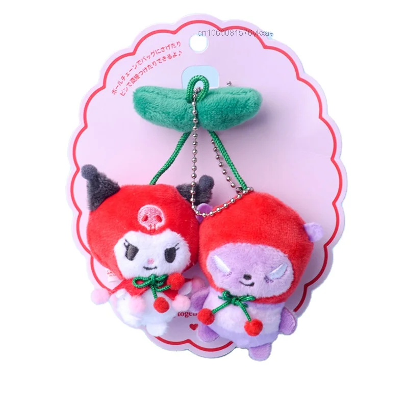 Sanrio Kawaii Anime Sanrio Cherry Plush Toys Bag Pendant Cartoon Purin ...