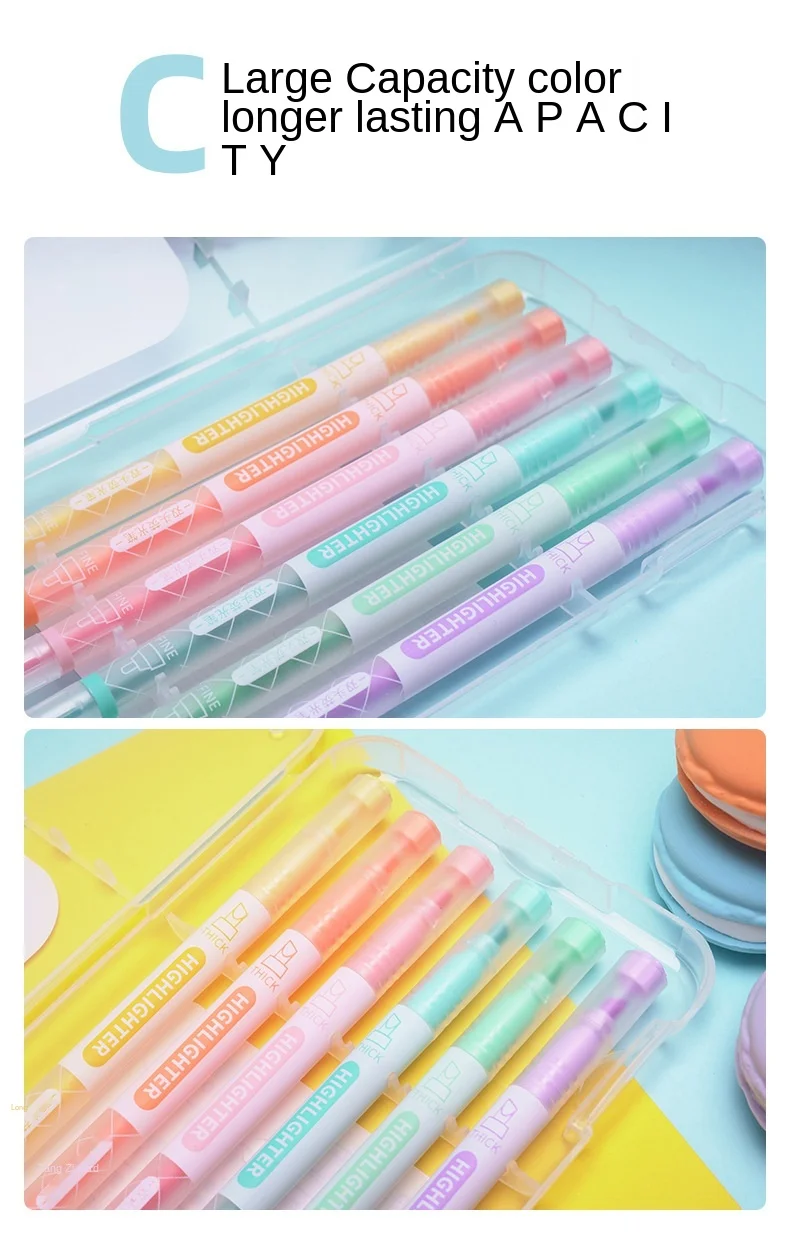 Creative Double-Headed Highlighter Set for Art & School