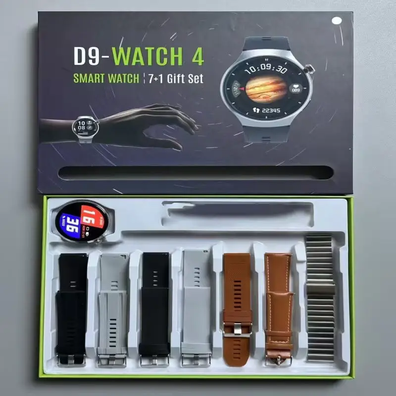 D9 Watch 4 Pro Suit Hot 7 In 1 Strap Round Screen Smart Watch Doufit ...