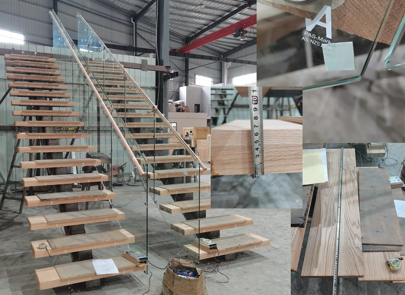 Modern Style Carbon Steel Mono Beam with Wooden Step Stairs Use for ...