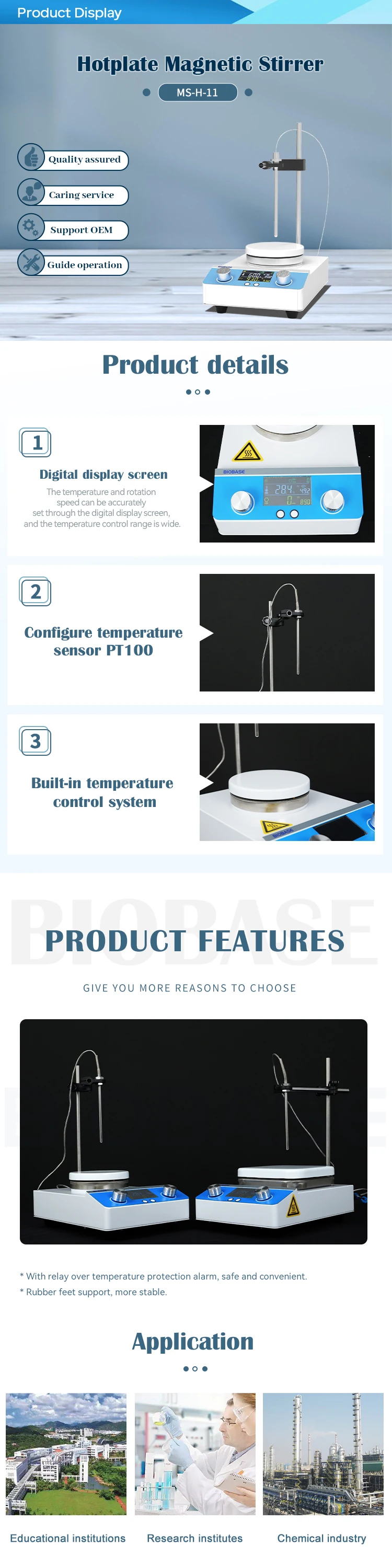 BIOBASE China Hotplate Magnetic Stirrer Built-in Temperature Control ...