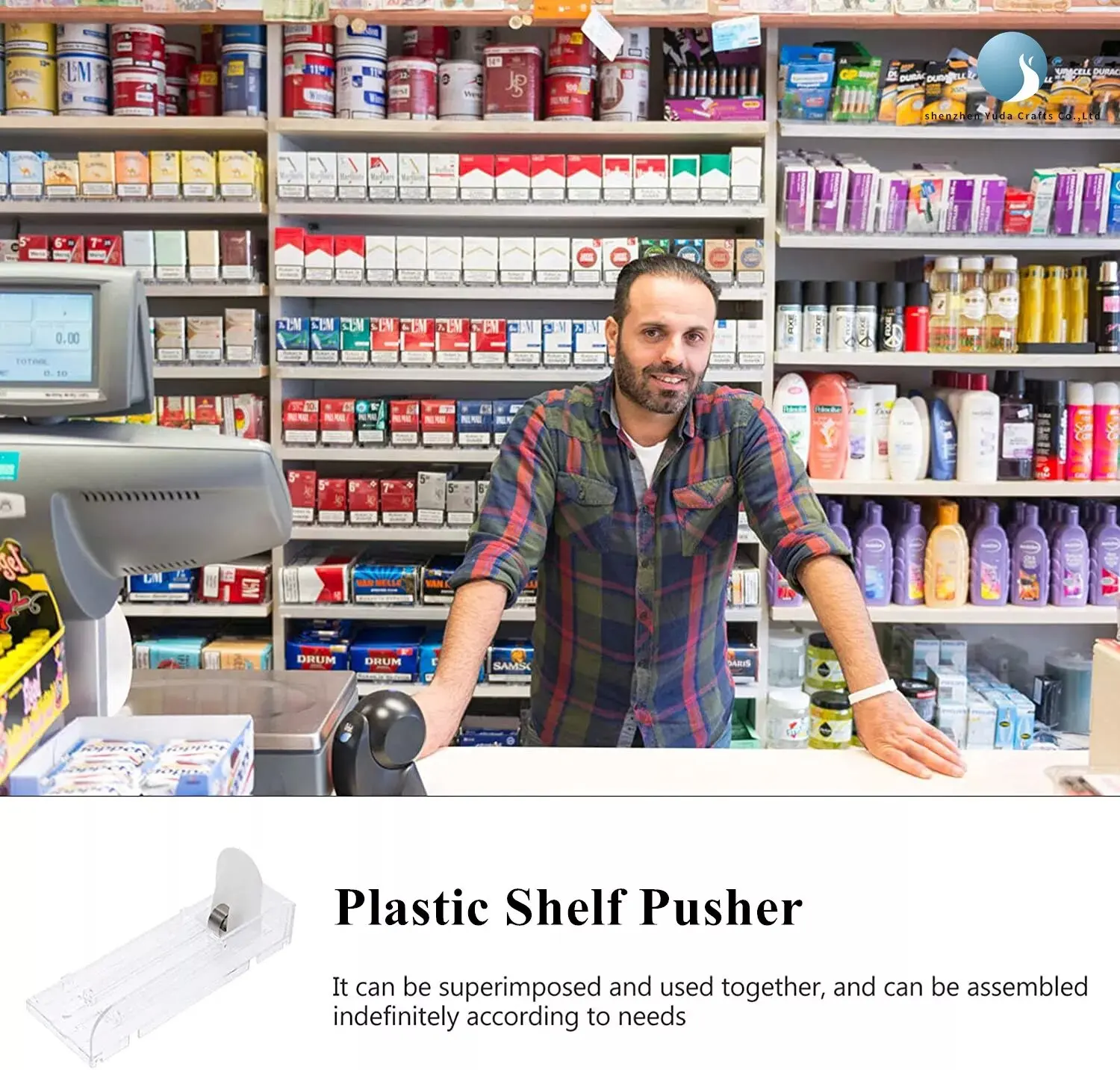 Acrylic Spring Shelf Pushers System - Adjustable & Versatile