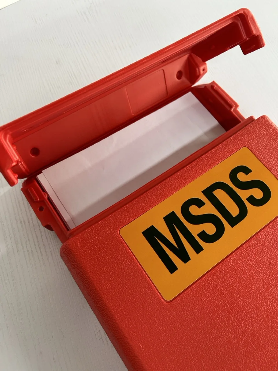 MSDS Chemical Safety Data Sheet Box - Red Plastic TEK000A1