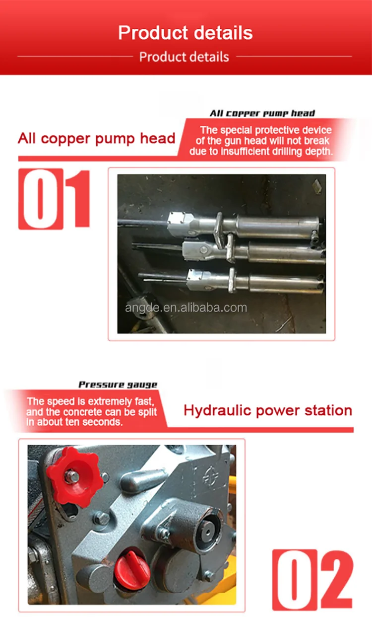 Darda Hydraulic Rock Splitter - 500t-800t Splitting Strength