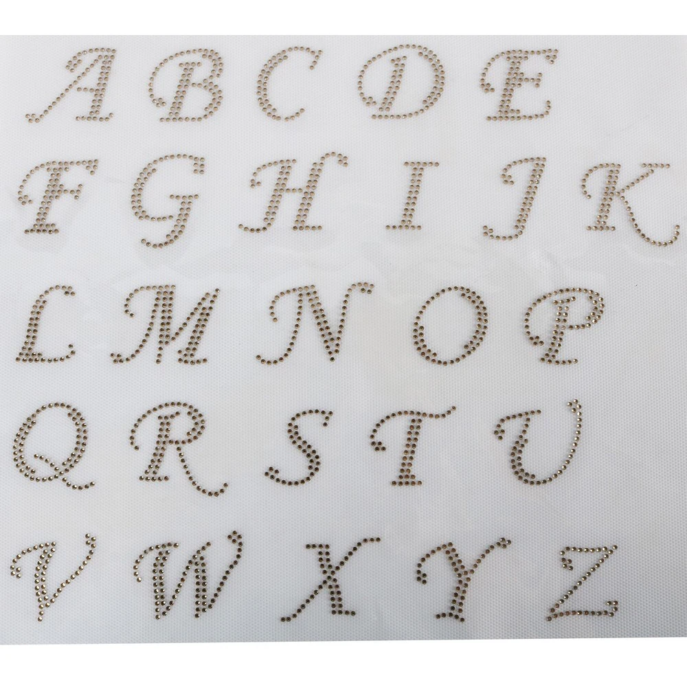 Rhinestone Letters - DIY Hot Fix Dmc Alphabet Designs