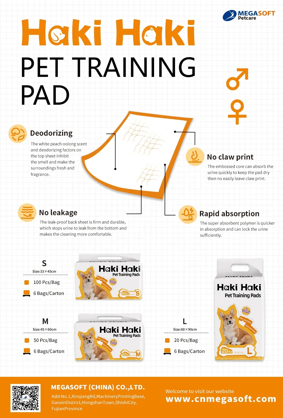HAKI HAKI Pet Diaper Training Pad - Disposable & Breathable