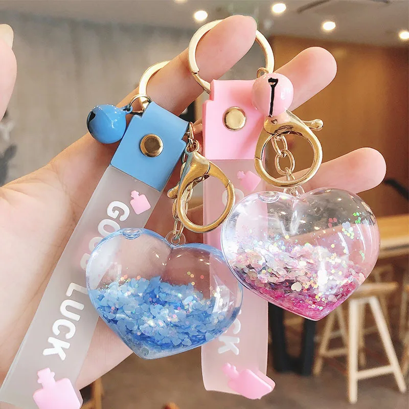 Hot Selling Decorate Cartoon Cute Heart Keychain Pendant Clear ...