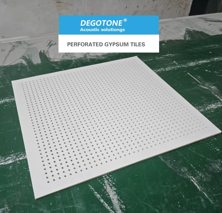 Acoustic Gypsum Ceiling 60x60cm - Sound-Absorbing & Fireproof
