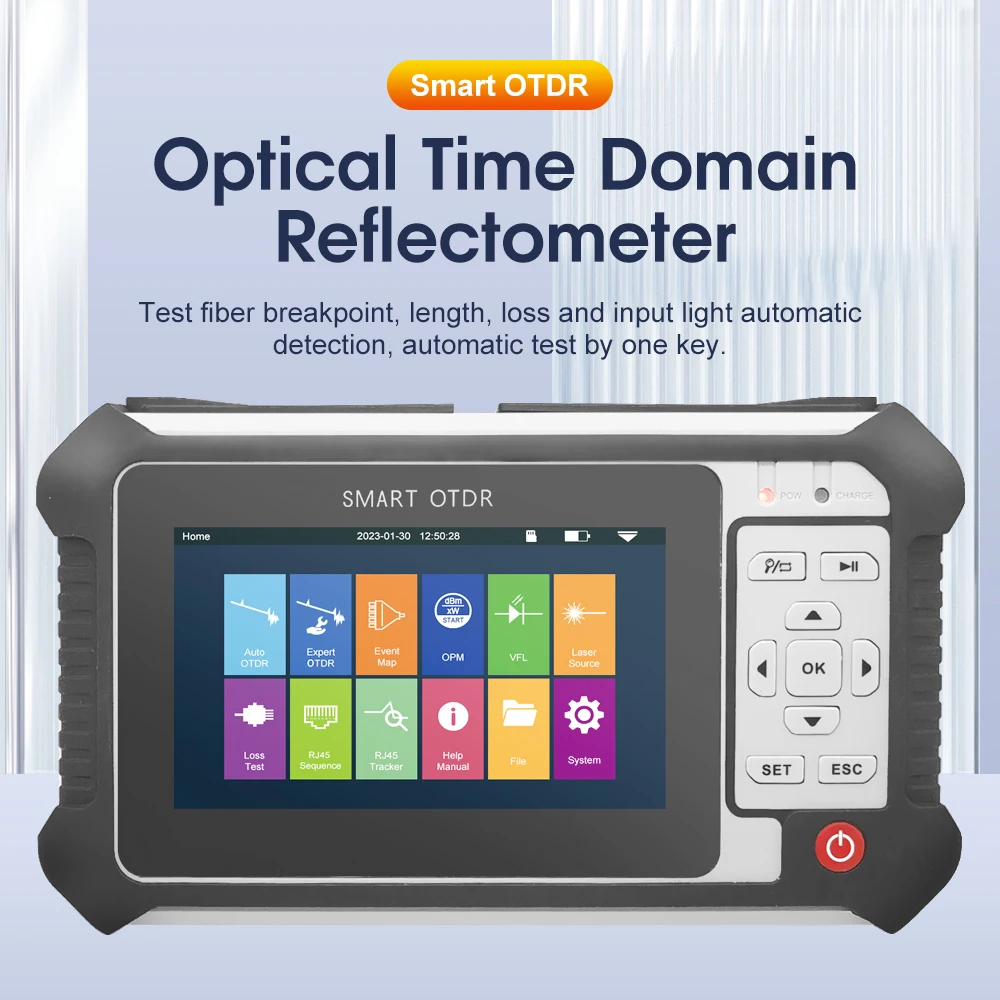 12 In 1 100km Mini Otdr 1310/1550nm 26/24db Fiber Optic Reflectometer ...