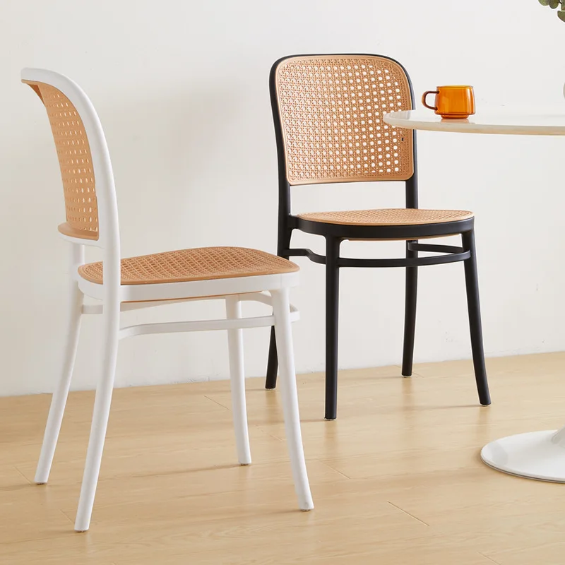 Stackable Plastic Rattan Chairs - Perfect for Outdoor Dining