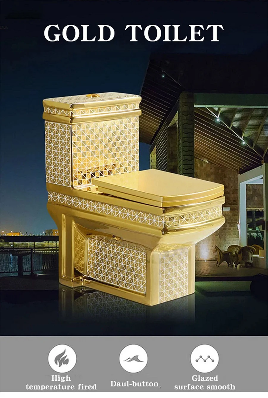 Royal Design Gold Toilet Bowl, Toilets Set Golden Color Wash Basin Sink ...