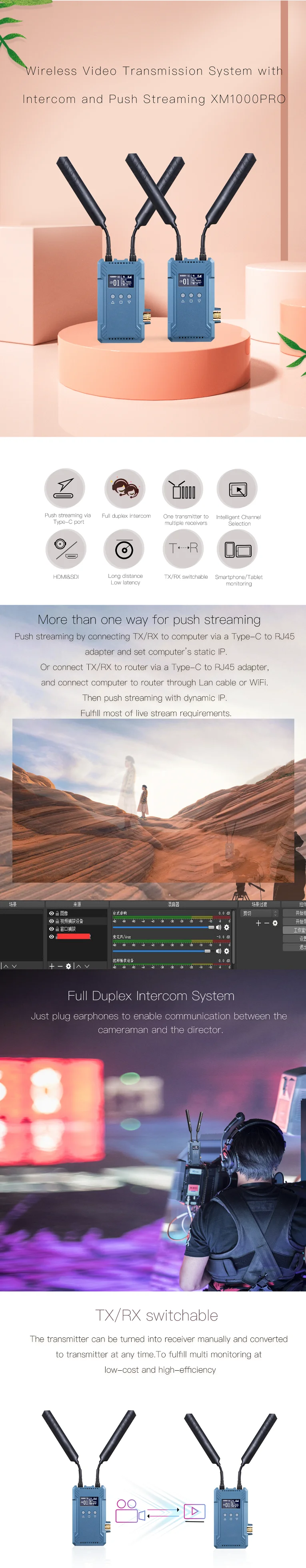 Wireless Video Transmission System - 1000FT Live Streaming