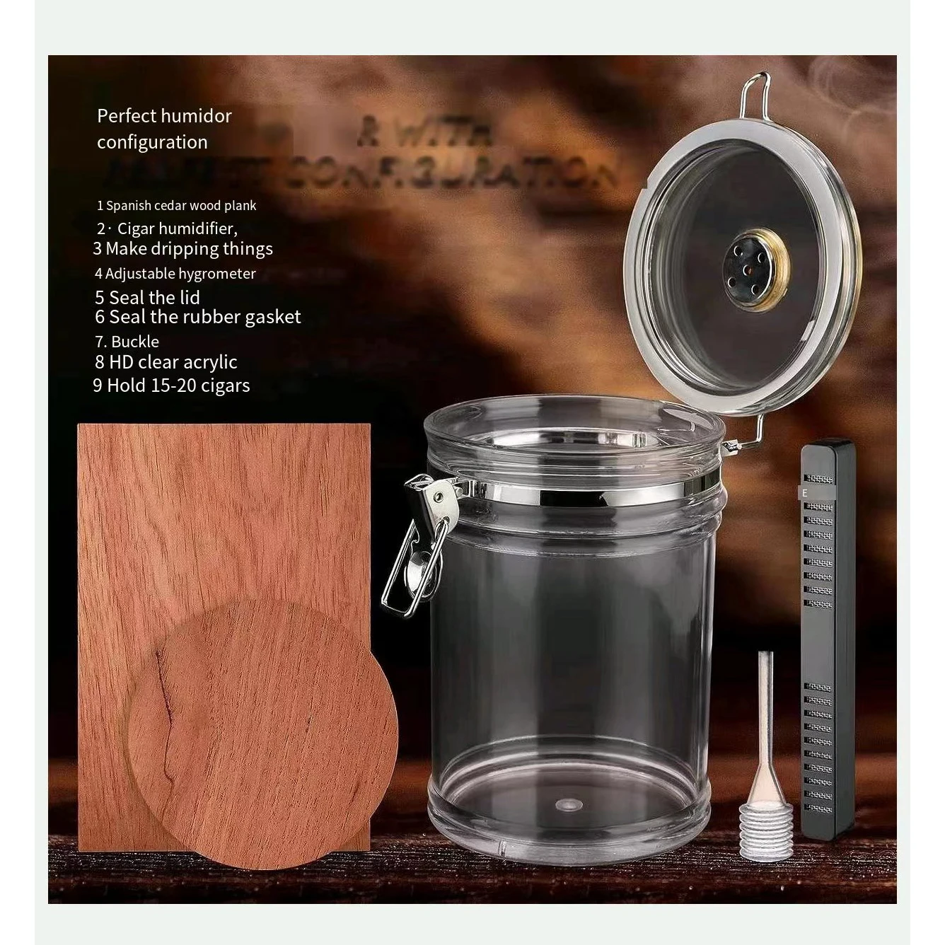 Acrylic Cigar Humidor Jar/case/box - Buy Acrylic Cigar Humidor Jar/case ...
