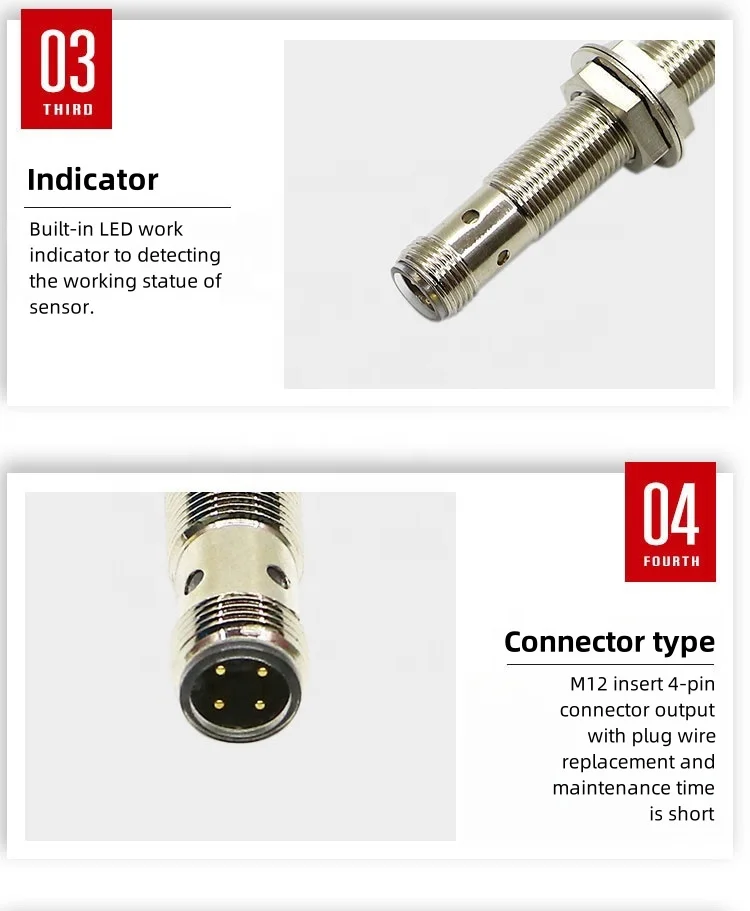 M12 4PIN TRC12-4DP Pnp-Proximity Sensor for Industrial Automation