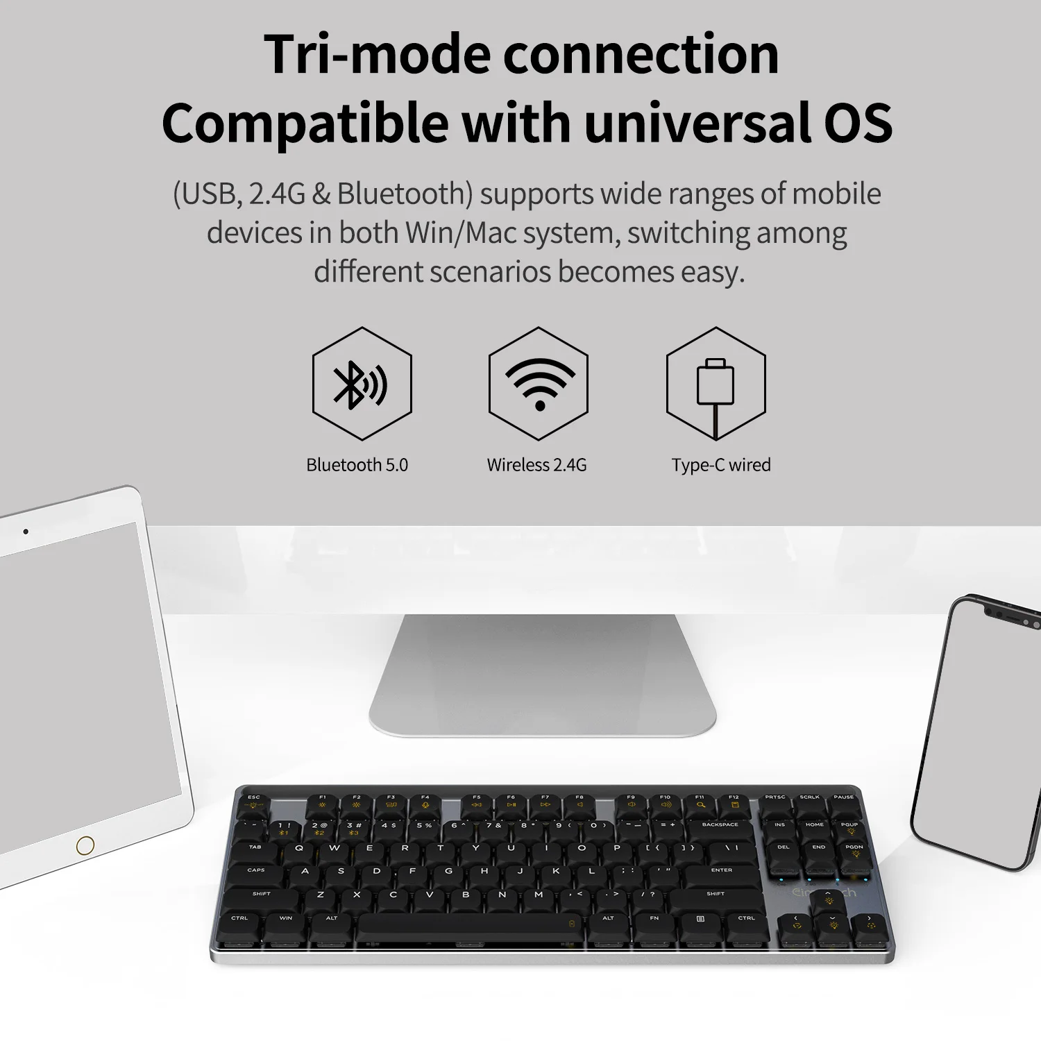 Rgb Light Gaming Keyboard Wireless Mechanical Gaming Keyboard Custom ...