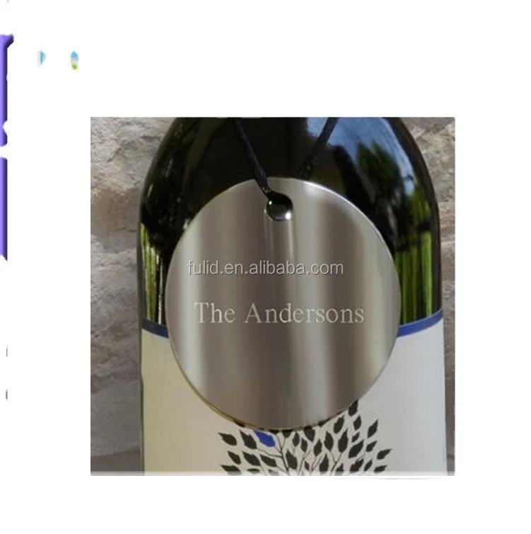 Custom Wine Liquor Bottle Decanter Metal Tag Label Medallion - Buy Wine ...