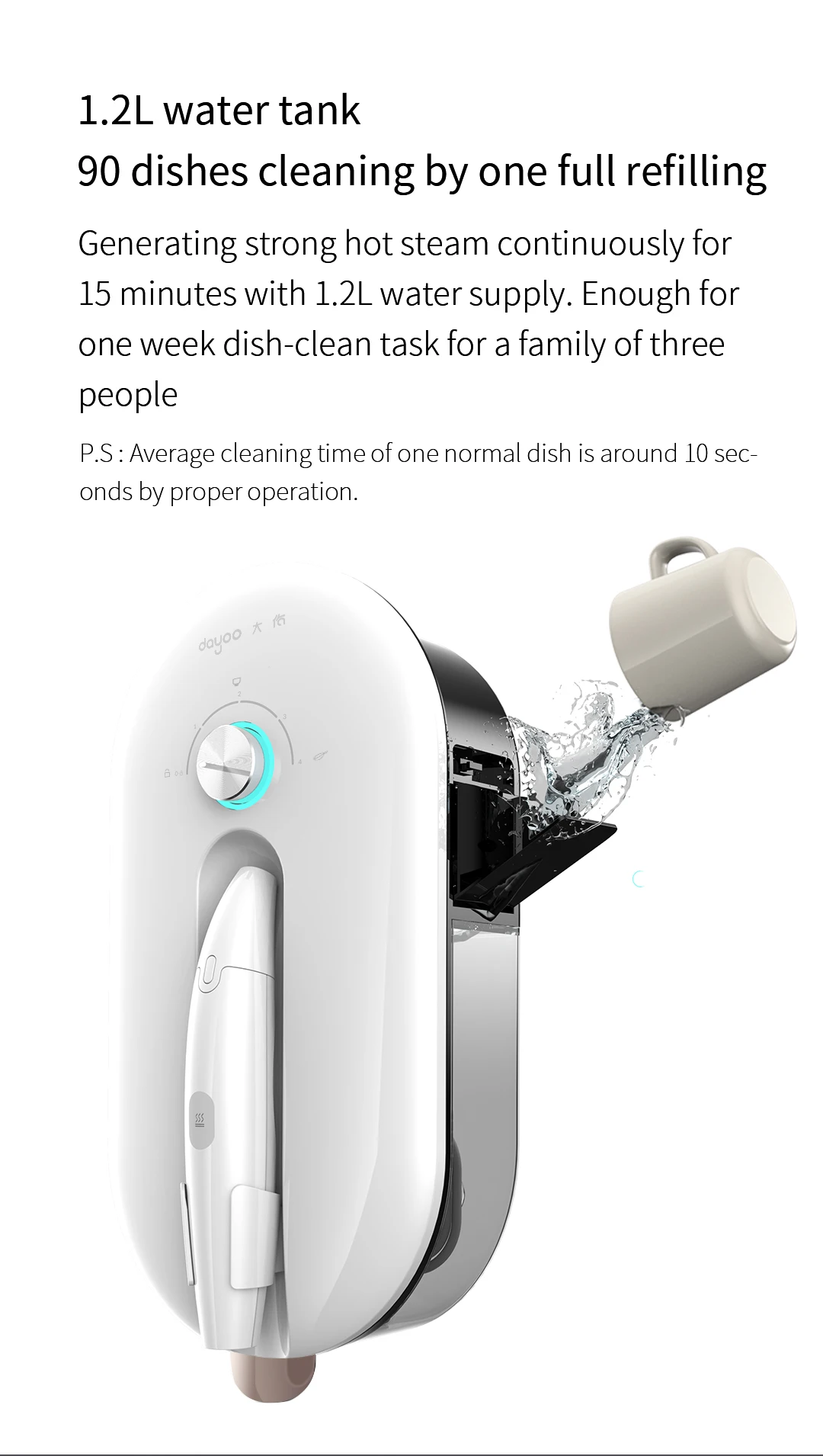 Dayoo No Detergant Whole House Effective Clean Portable Steam Electric ...