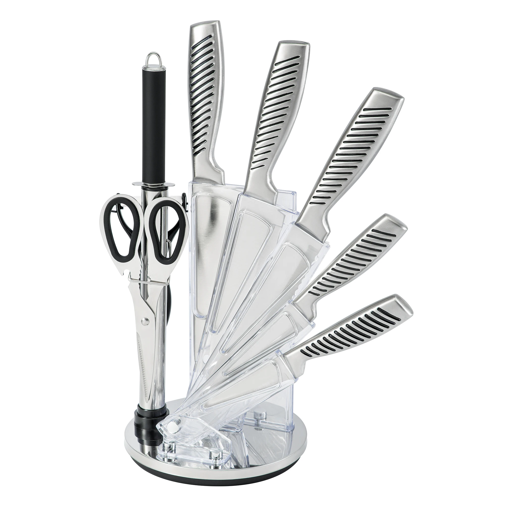 Kitchen King 9 Pcs Kitchen Knife Set Sandwich Hollow Handle Chef Knives ...