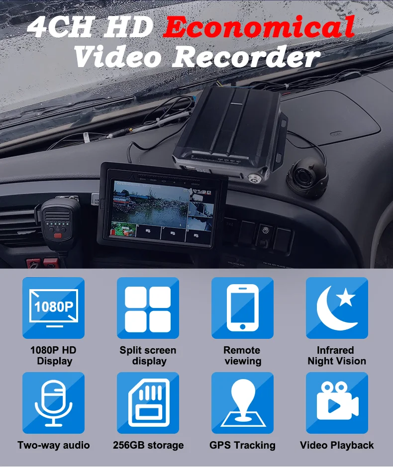 4 Camera 4ch 4 Channel Bus Truck Mobile Kit Mdvr 6 Channel 1080p H265 ...