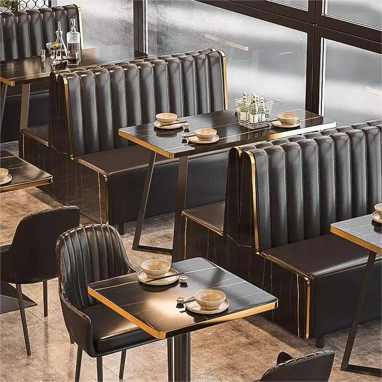 Restaurant Booth PU Leather Multiple Color Modern Commercial Use Sofa ...