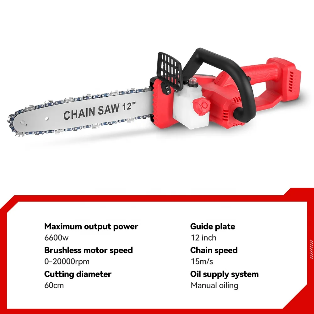 ONEVAN 12 Inch Brushless Chain Saw - Efficient Woodworking