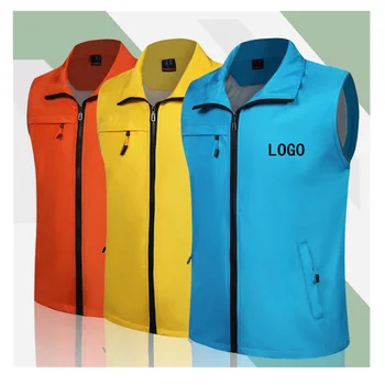 Supermarket Custom Uniform Volunteer Activity Vest With Full Zipper ...