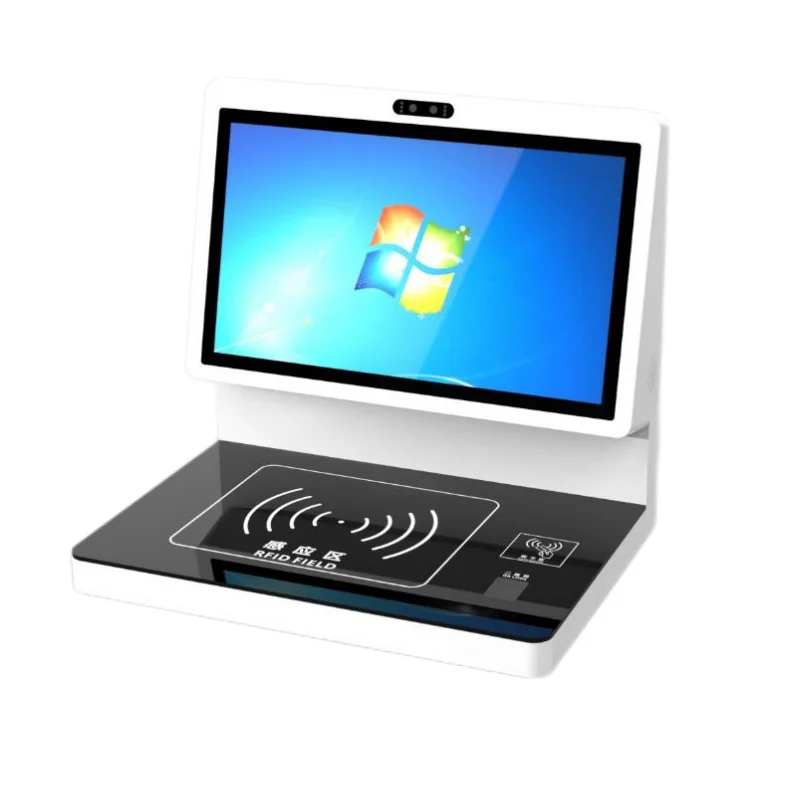 Desktop UHF RFID Modern Library Touch Screen Self-service Kiosk ...