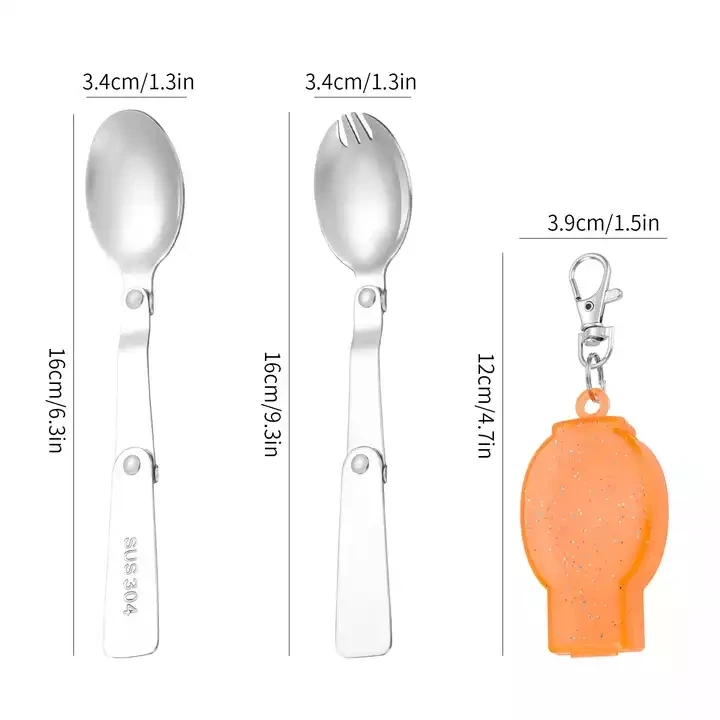 Portable Reusable Collapsable Outdoor Salad Spork Travel Foldable Fork ...