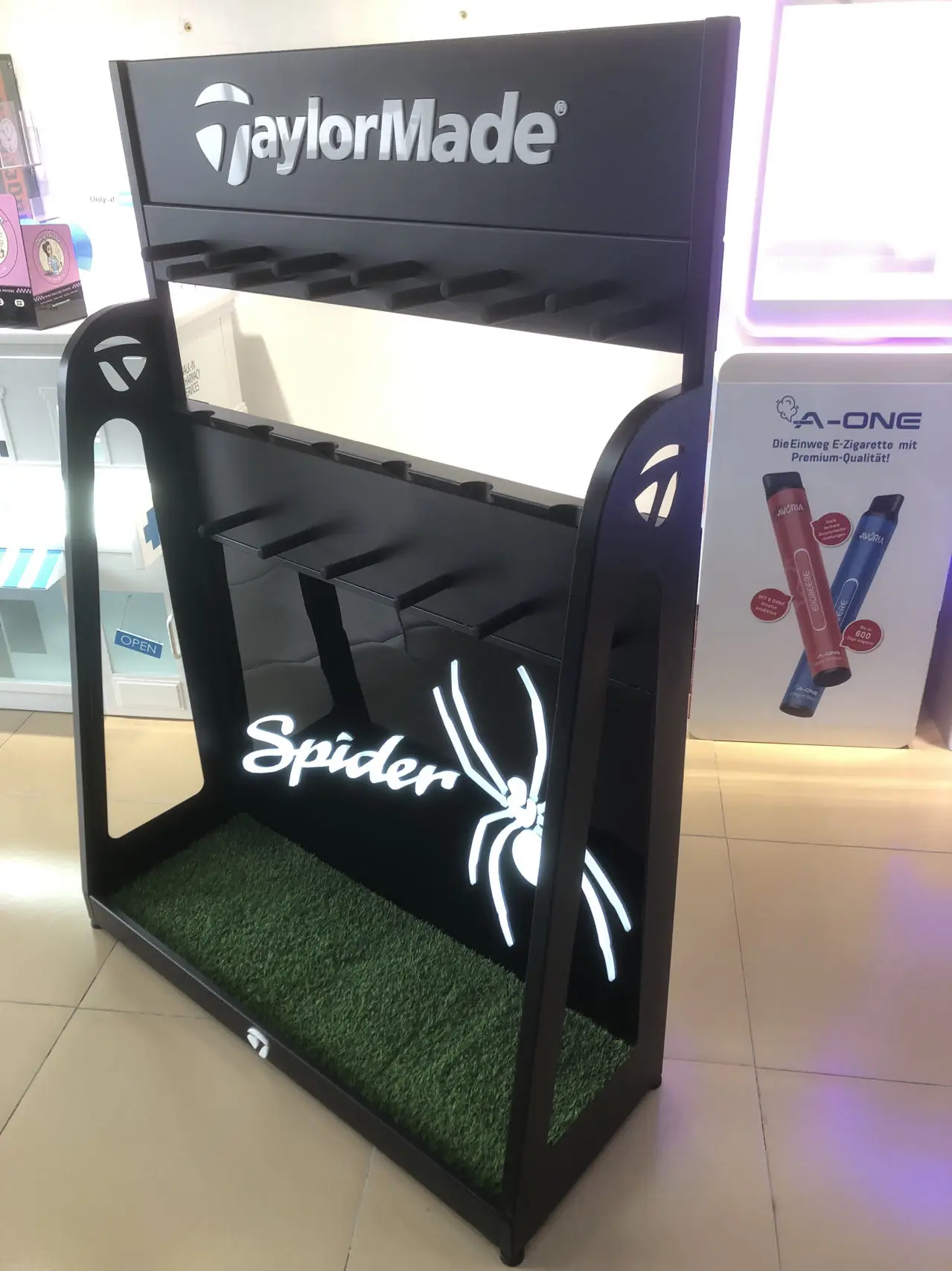 Golf Club Metal Display Racks Golf Pole Holder Floor Stand Shelf for ...