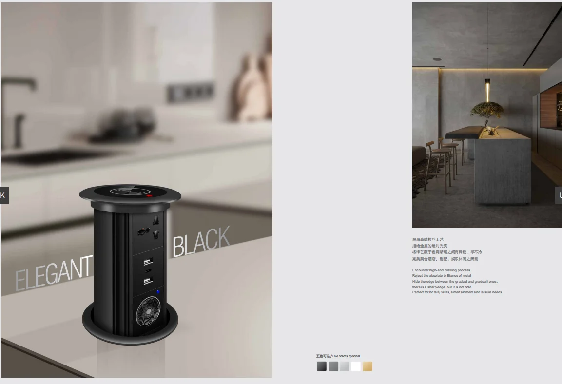 Pop up Socket for Kitchen - Hidden Tabletop Switch