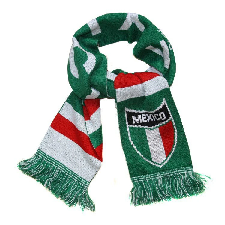 Custom Logo Souvenir Tassel Knitting Sports Team Scarves Fan Knitted ...